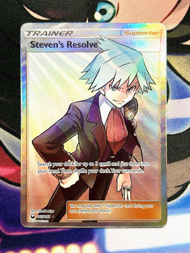 Steven's Resolve (Full Art) Handsome Trainer 165/168 Sm-Celestial Storm ...