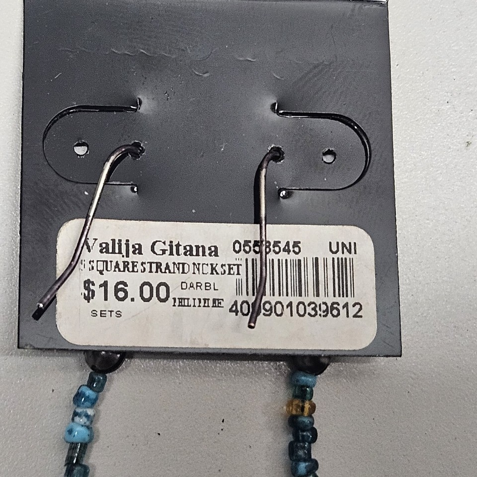 Valija Gitana Blue Square Stone Like Hook Dangle Earrings Beads | eBay