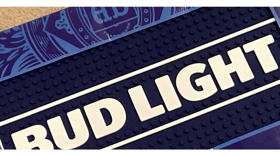 Bud Light Bar Mat 12” X 18” Rubber Drip Brand New Free Shipping ...