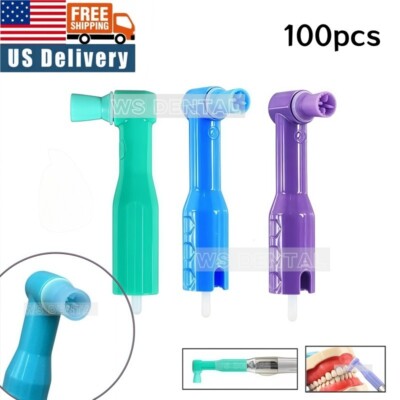 100 pc Dental Disposable Prophy Angles Soft Polishing Cup Brushes 90 ...
