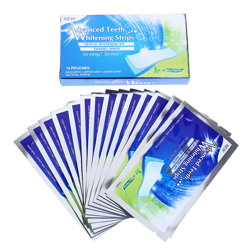 28Pcs/14Pair White Gel Teeth Whitening Strips Oral Hygiene Dental ...