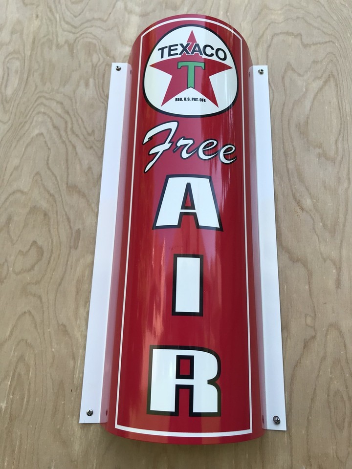 Texaco Free Air Curved Metal Gasoline Gas sign Pump Oil WOW!!! | eBay