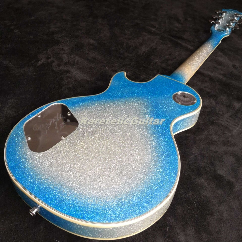 Ace Frehley Big Sparkle Blue Electric Guitar Lightning Inlay Mirror ...