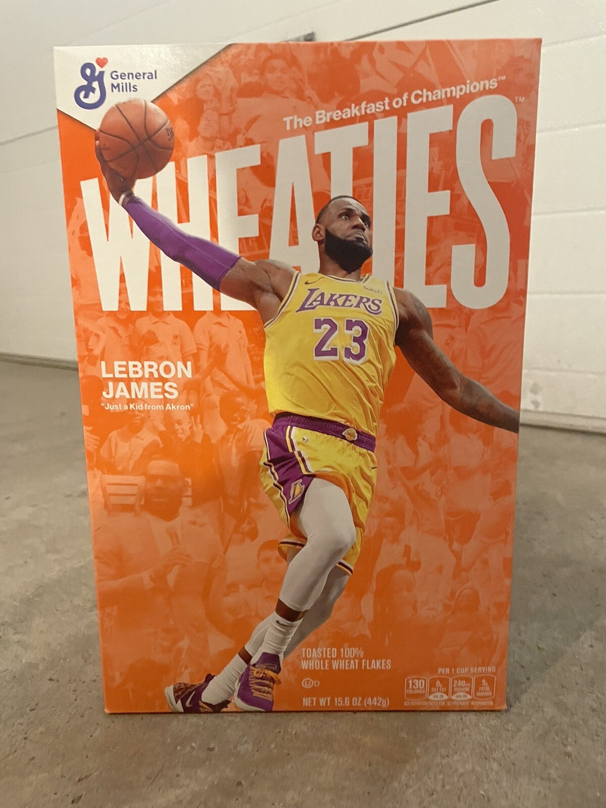 LEBRON JAMES Wheaties Box Los Angeles Lakers 15.6 oz Full Cereal Box IN ...