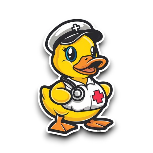 Funny Cute Rubber Duck Doctor Vinyl Sticker Decal Car Window Scrapbook ...