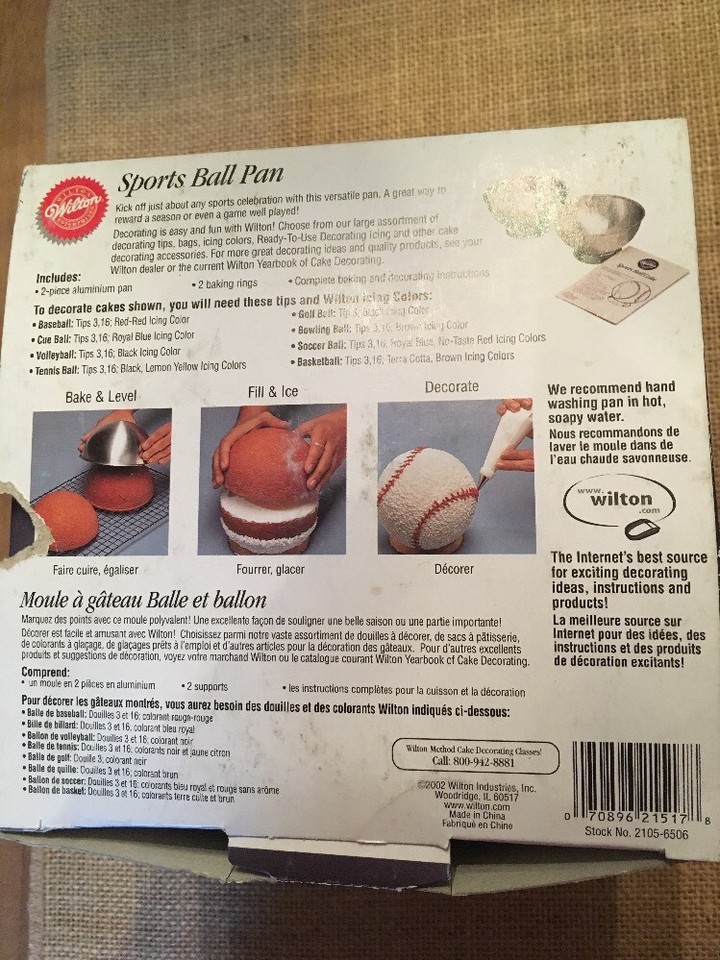 WILTON SPORTS BALL CAKE PAN - 3D SPORTS BALL - | eBay