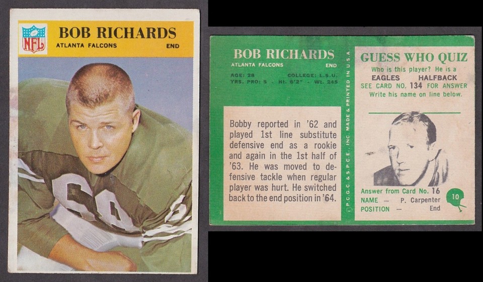 1966 NFL single cards; Phila. Gum Comp | eBay