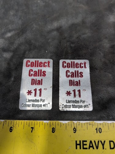 X2 Vintage Coin Payphone Part Sign Sticker Plaque Metal GTE Verizon ...