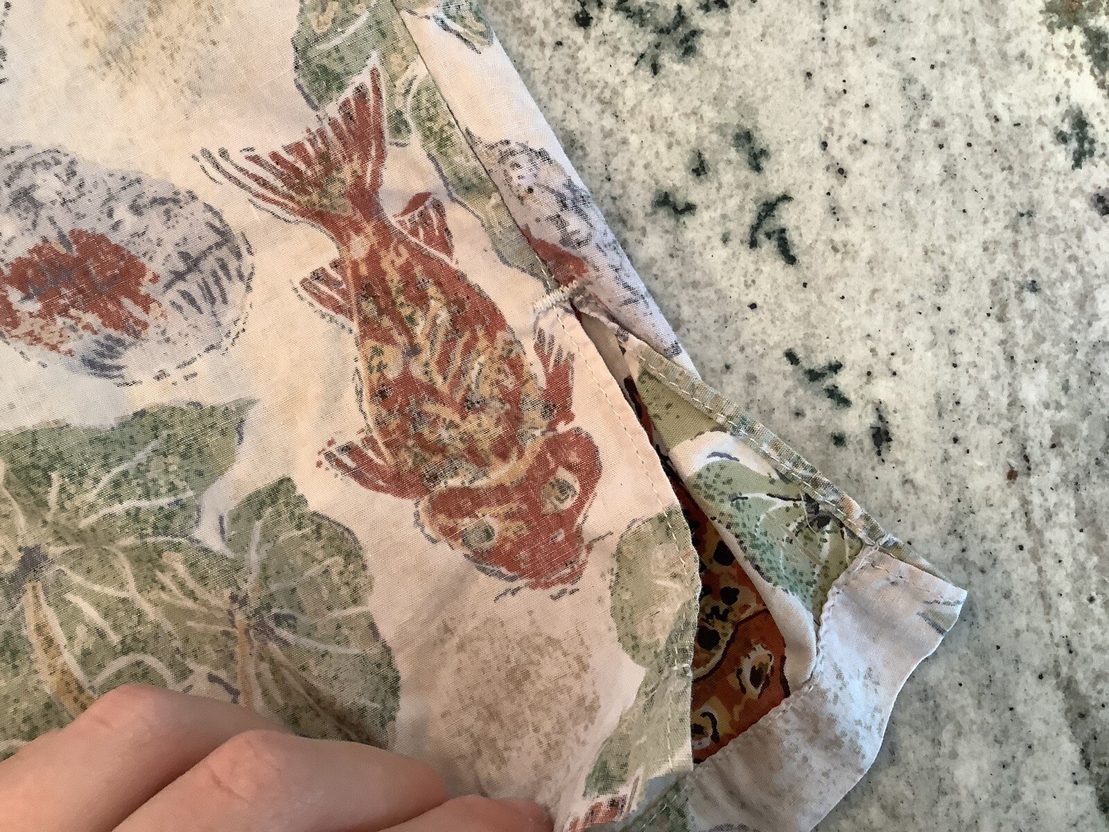 Vintage Kahala Hawaiian Mens Koi Fish Button Shirt XL - Gem