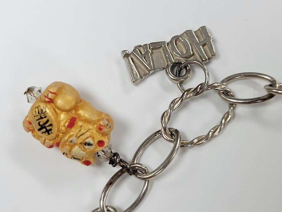 SJC Sterling Silver Charm Bracelet With 9 Charms 8.5" ~ 18.7 g ~ 7-E747 ...