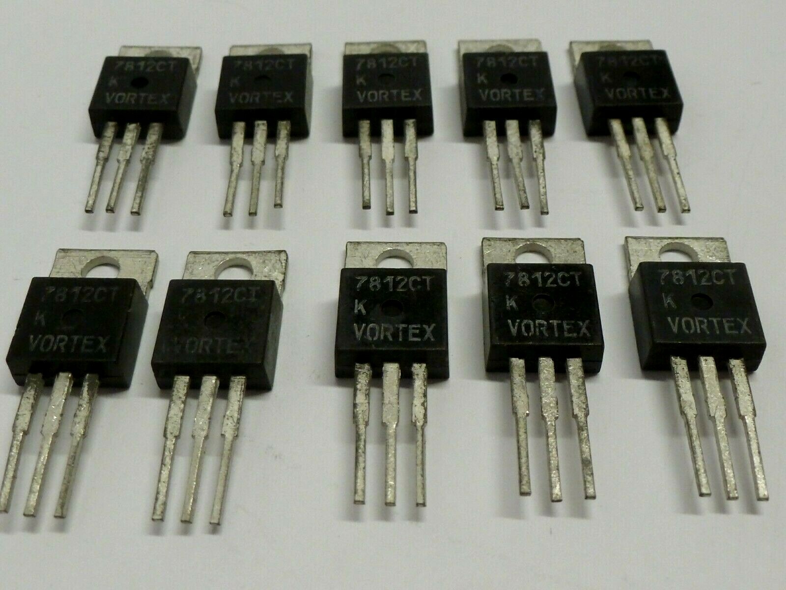 (QTY 10) IC 7812CT 3-TERMINAL FIXED POSITIVE VOLTAGE REGULATOR 12VDC 1A ...