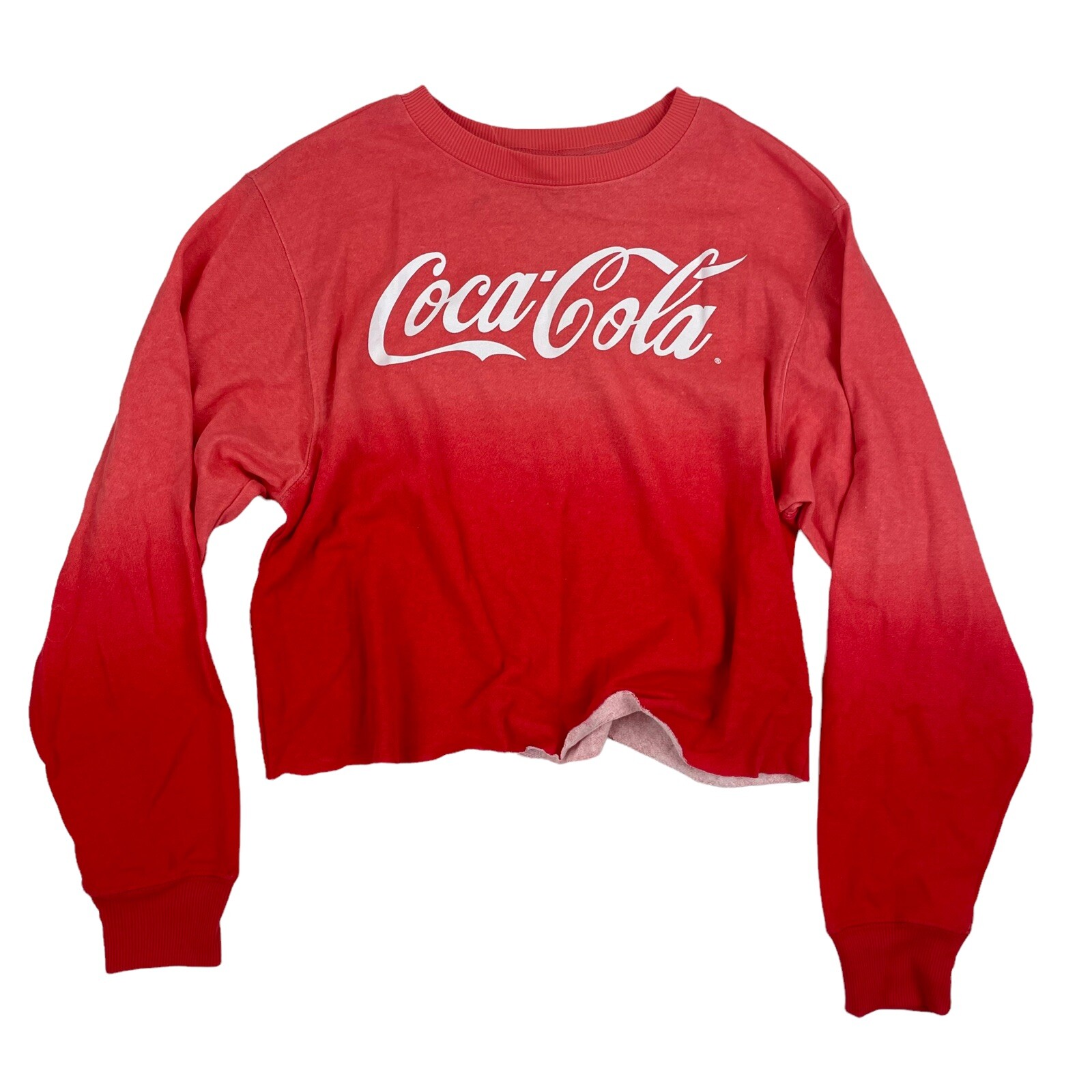 Coca-Cola Red Ombre Coca-Cola Logo Cropped Long Sleev… - Gem