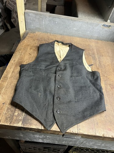 Old Railroad RR Conductor Workwear Gray Button Up Vest Mens Uniform ...