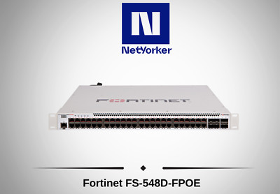 Fortinet FortiSwitch FS-548D-FPOE 48x RJ45 4x 10G SFP+ 2x 40G Switch w ...