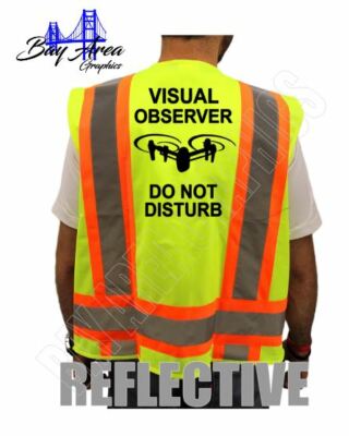 VISUAL OBSERVER DRONE CO-P HI-VISIBILITY SAFETY GREEN VEST REFLECTIVE ...