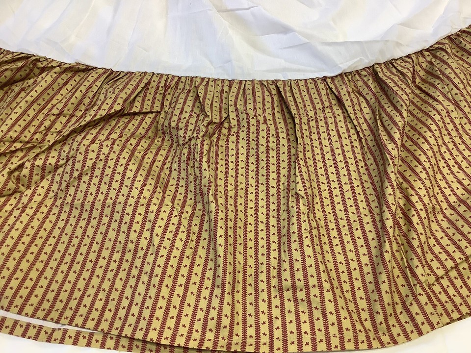 Ralph Lauren Chaps Annabelle Tan Red Bed Skirt Dust Ruffle King Size | eBay