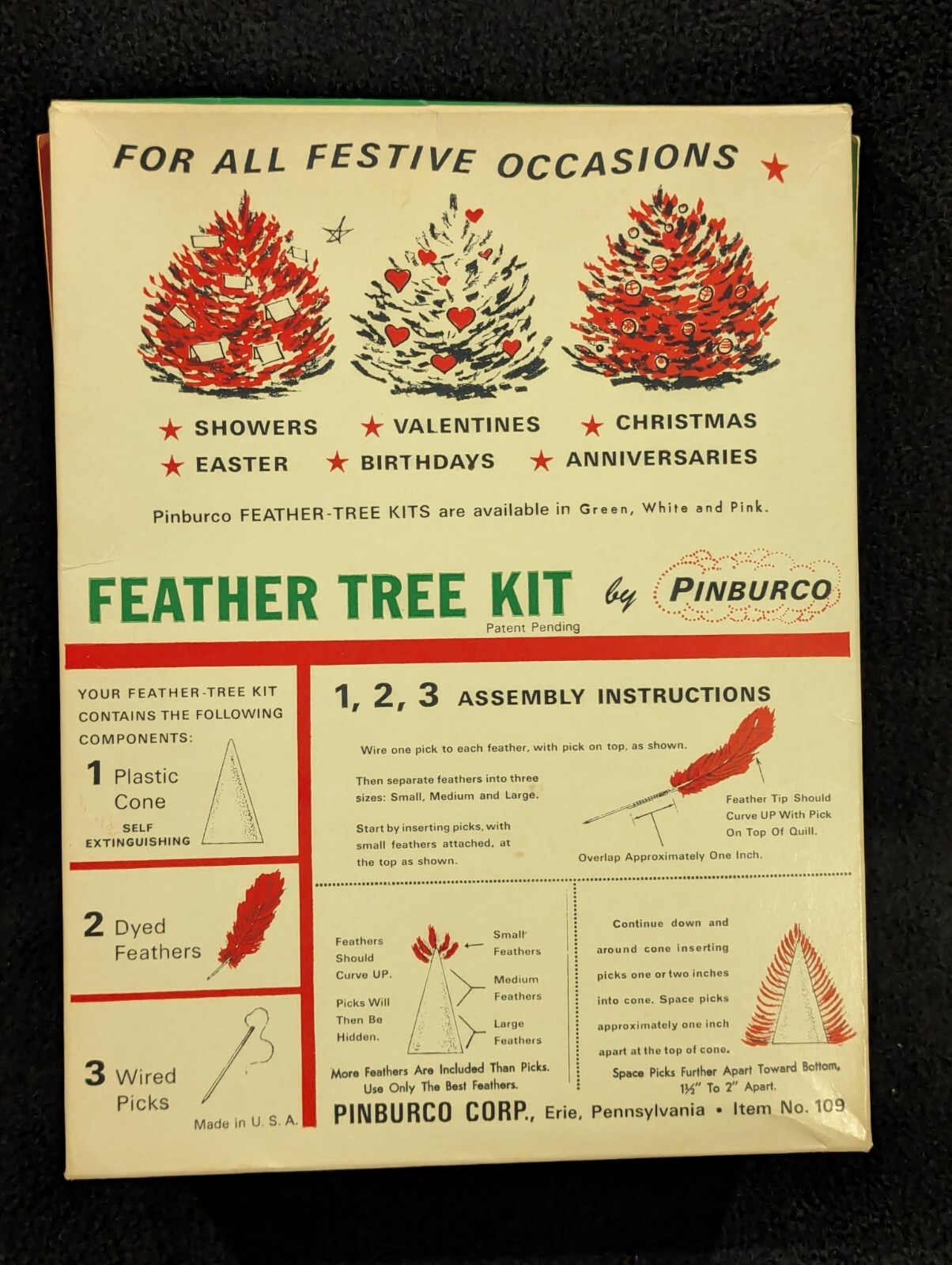 Vintage Christmas Feather Tree Kit | eBay