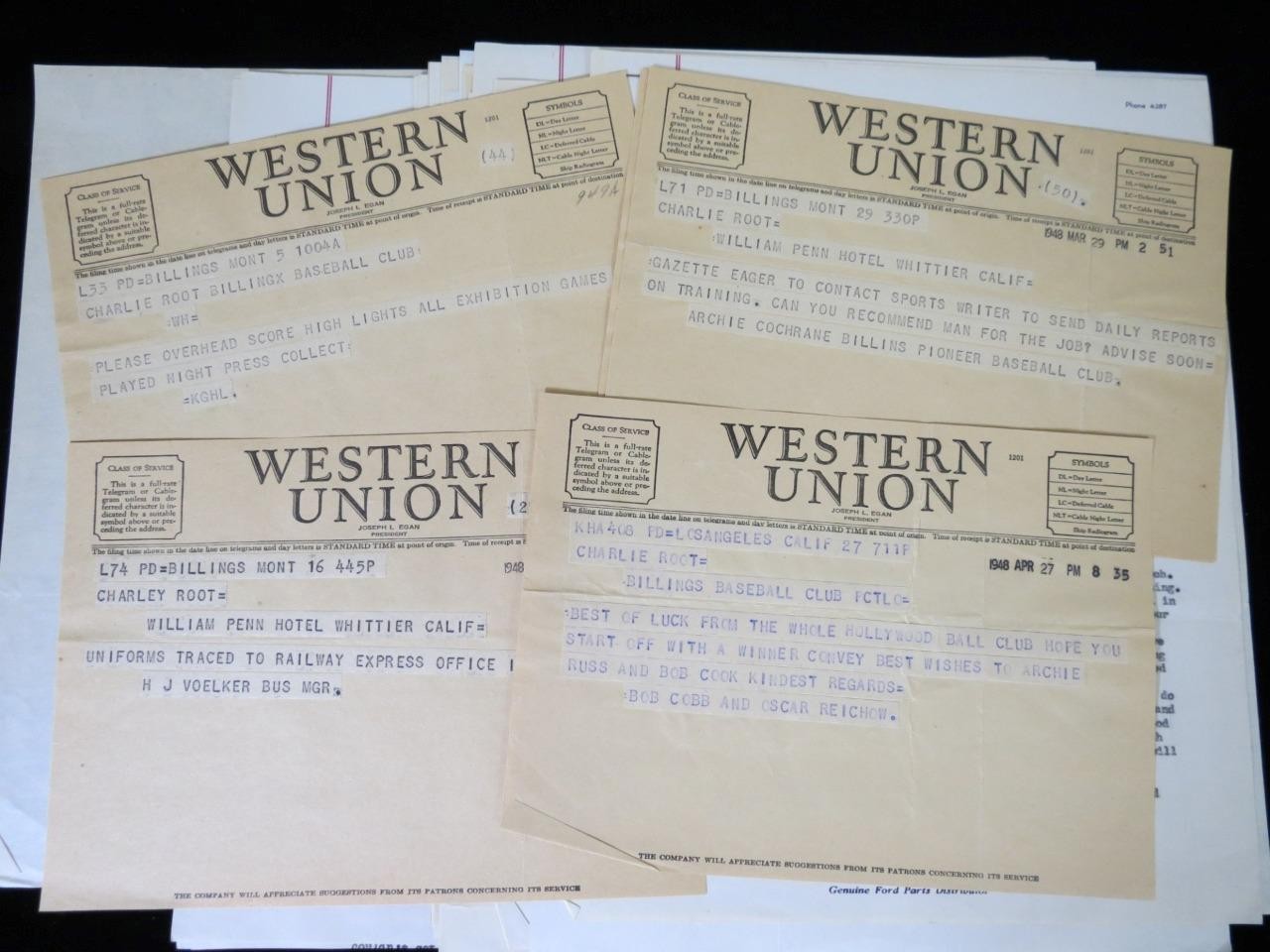 1920's Chicago Cubs Charlie Root Baseball Estate Collection w/ Photos ...