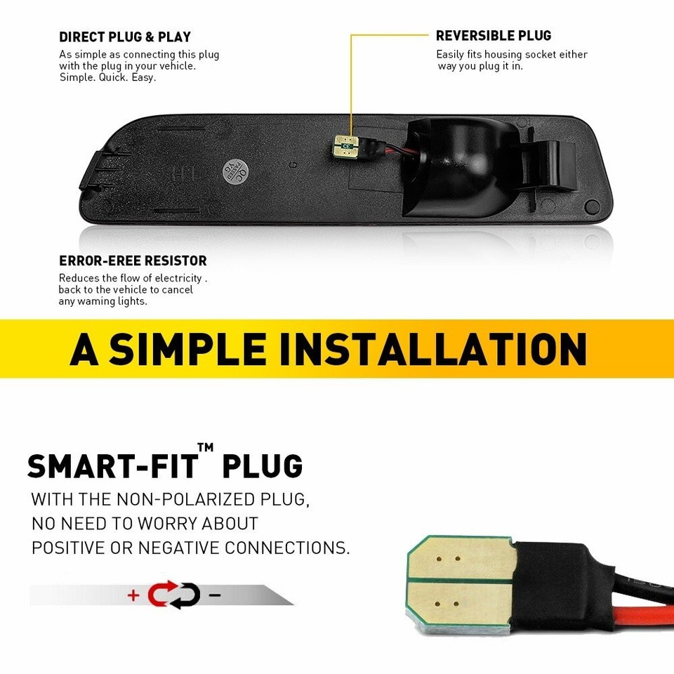 2X Strip LED Rear Marker Side Light Lamp Red Lens For 2005-2009 Ford ...