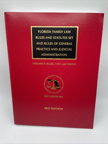 Florida Family Law Rules Statues Set And Rules of Judicial Admin Vol. 2 ...