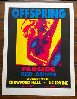 THE OFFSPRING RARE 1994 SILKSCREEN CONCERT POSTER CA MATT GETZ SIGNED # ...