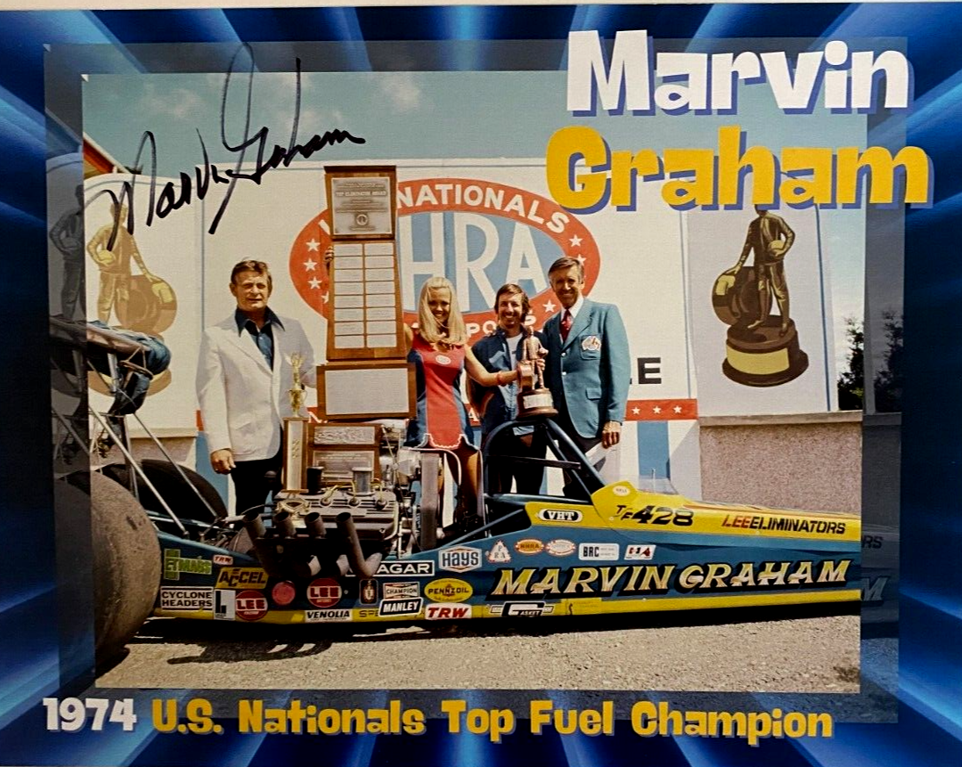 MARVIN GRAHAM WALLY PARKS SIGNED VTG NHRA AHRA DRAG RACING HANDOUT | eBay