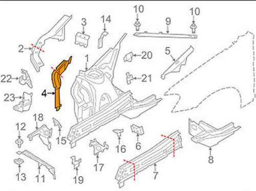 NEW BMW X3 F25 RIGHT WHEEL HOUSE INTERIOR SUPPORTING STRUT 41107267026 ...