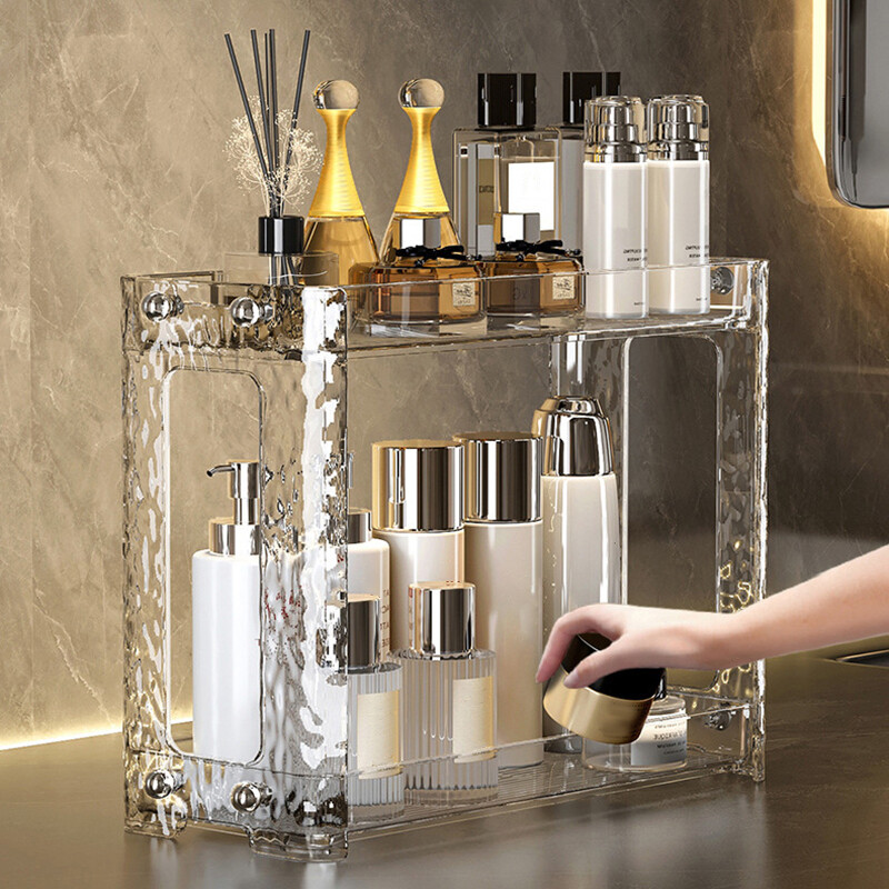 Desktop Storage Rack Bedroom Cosmetics Storage Holder Double Layer ...