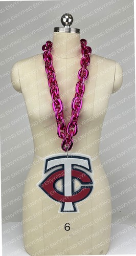 New MLB MINNESOTA TWINS Jumbo Big PINK Fan Chain Necklace Foam | eBay