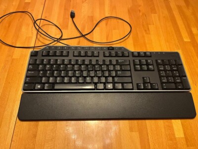 Dell Wired Multimedia Keyboard - Black w/ Palm Rest & 2 USB Ports | eBay