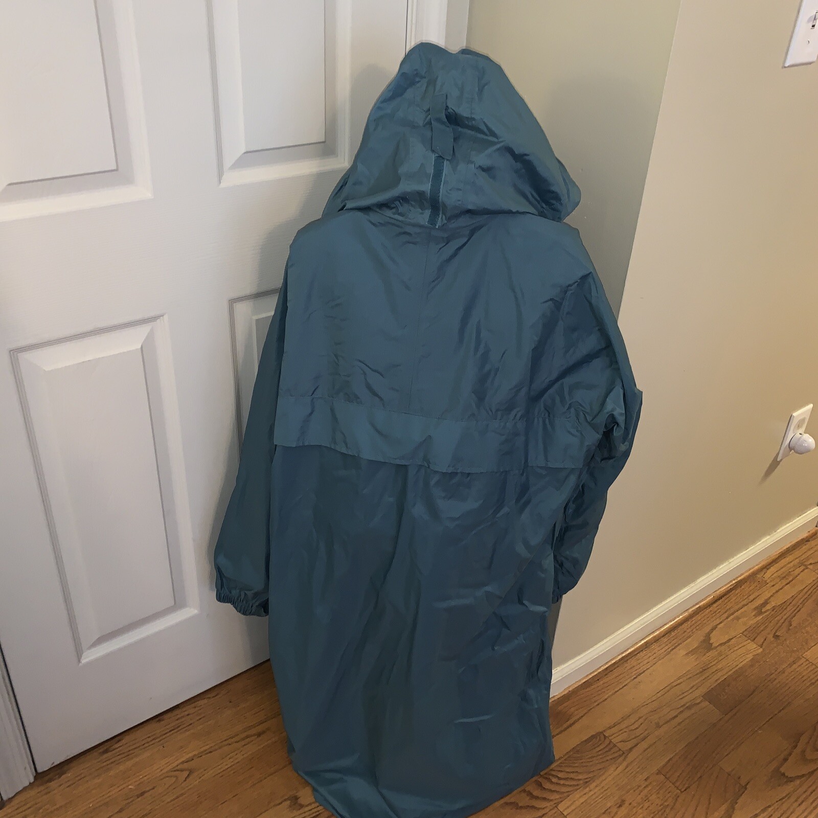 L L BEAN Trench Rain Coat Slicker Wind Breaker Aqua T… - Gem