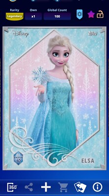 Topps Disney Collect Legendary Elsa Frozen 10th ️ ️ ️ LE 100 - DIGITAL ...