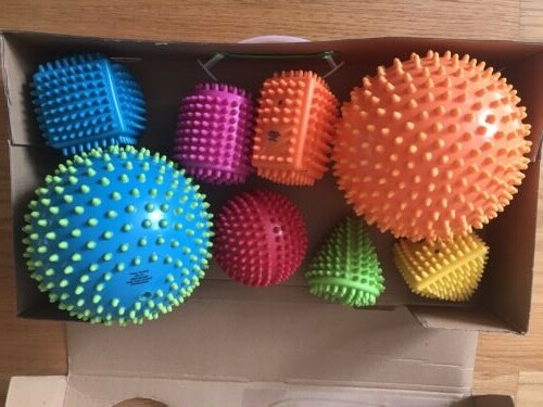 Hedstrom Soft Bristle Sensory Balls Shapes Toys~ Total 8 Shapes ~ NEW ...