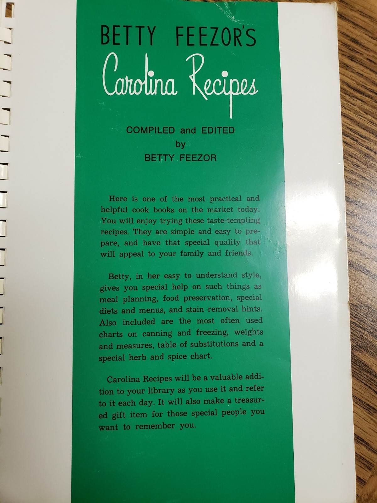 signed Betty Feezor Carolina recipies cookbook WBTV Charlotte w ...