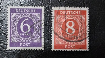 seltene Briefmarke, deutsche Post, 6 / 8 Pfennig, gestempelt | eBay.de