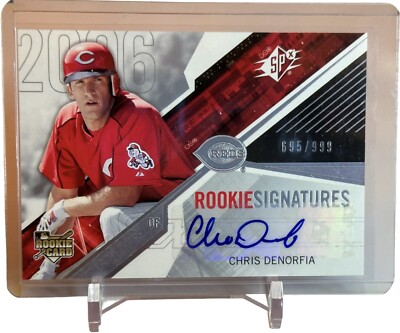 2006 SPx Rookie Signatures Chris Denorfia Auto RC Card #108 Reds W/Top ...