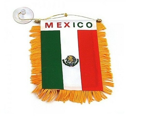 Mexico Mexican Mini Banner Flag Car Home Window Rearview Country Map ...