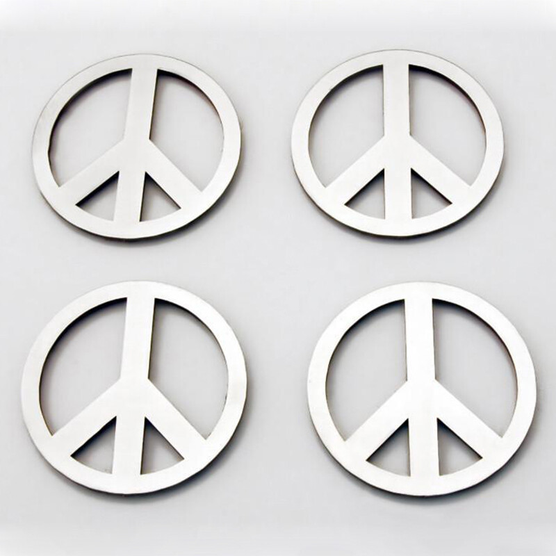 Peace Sign Emblem Kit 4p [Stainless Steel/Polished] | eBay