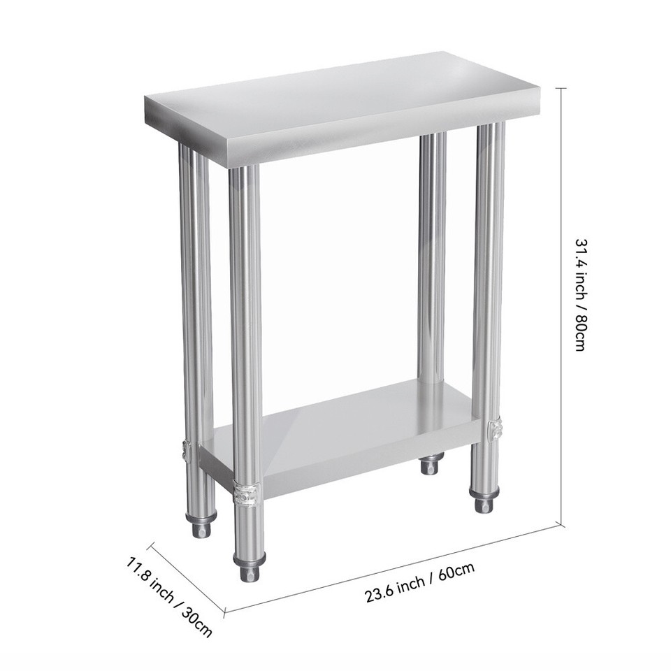 Stainless Steel Catering Bench Storage Shelf Commercial Kitchen Work ...