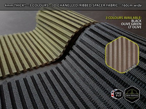 4mm* THICK - RIBBED - 3D Spacer Mesh Fabric - CUSHIONING & PADDING ...