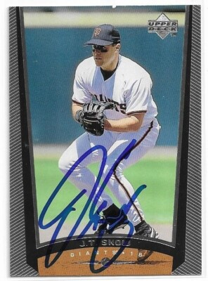 J.T. SNOW Autographed Signed 1999 Upper Deck card #201 San Francisco ...