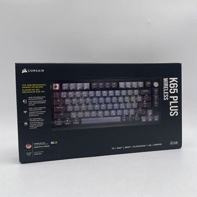 Corsair K65 Plus Wireless 75% RGB Hot-Swappable Mechanical Gaming ...