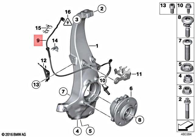 For BMW Genuine ABS Wheel Speed Sensor Front 34526784902 | eBay