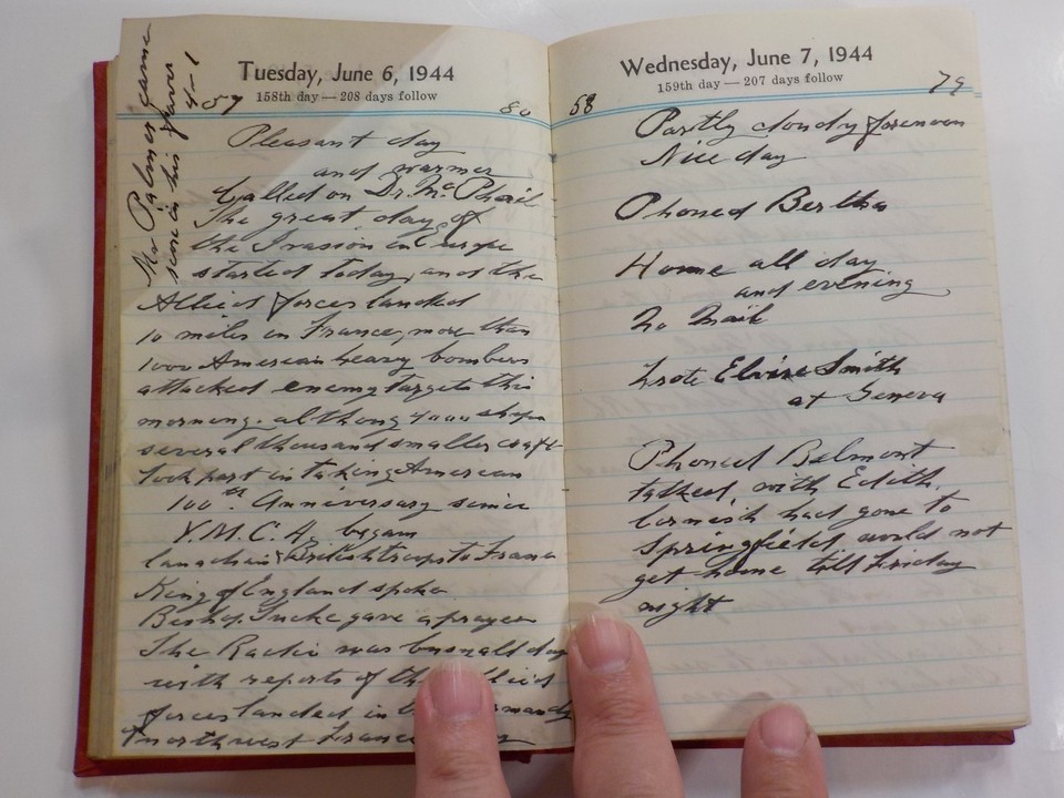 WW2 Diary 1944 Normandy Invasion Franklin Roosevelt War Handwritten ...
