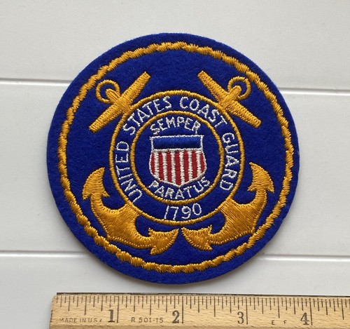 United States Coast Guard USCG Seal Emblem 4” Round Blue Embroidered ...