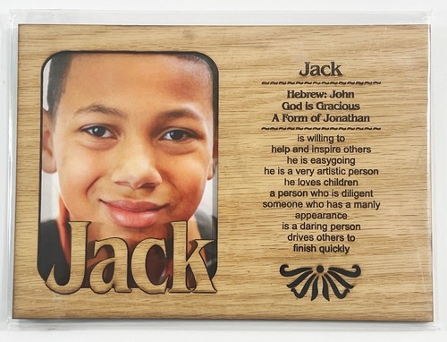 JACK Personalized Name Profile Laser Engraved Wood Picture Frame Magnet ...
