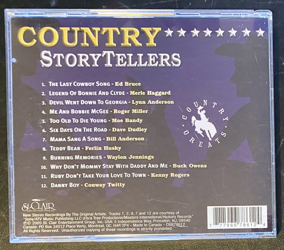 Country StoryTellers CD COUNTRY GREATS Various Artists | eBay