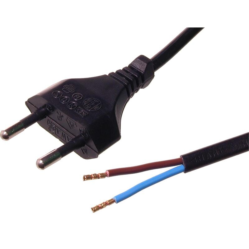Stromkabel mit Europa-Stecker an offenes Ende 1,5m schwarz HAWA ...