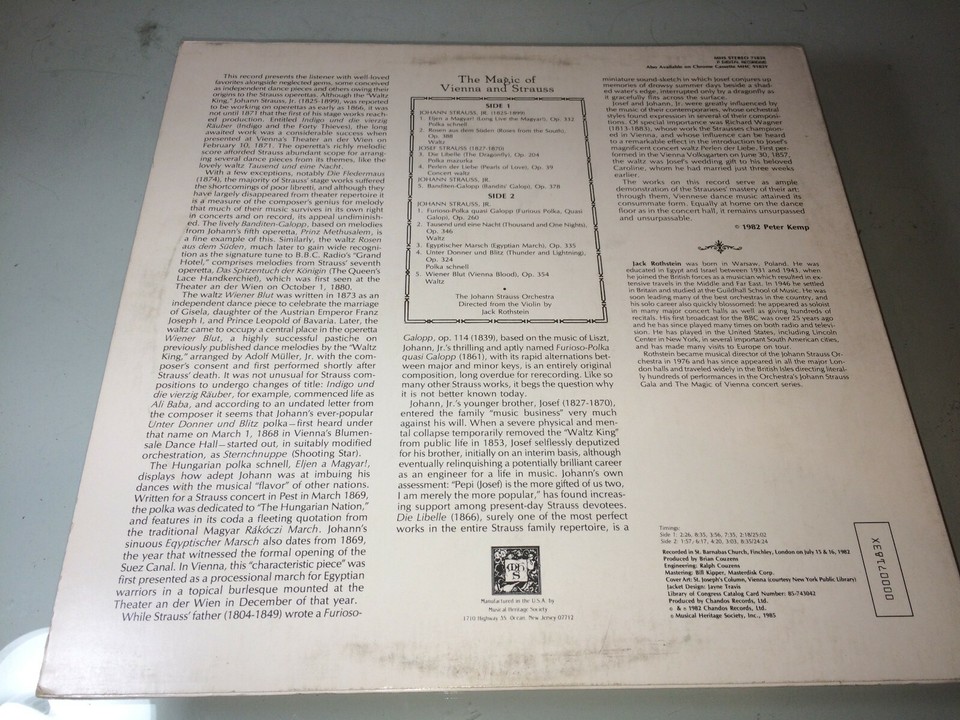 Johann Strauss Jr., The Johann Strauss Orchestra, Jack Rothstein, Josef ...