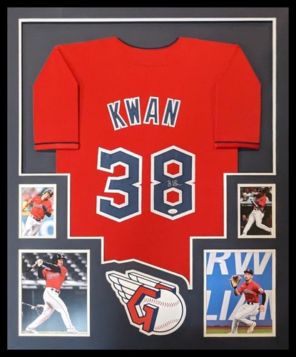 FRAMED CLEVELAND GUARDIANS STEVEN KWAN AUTOGRAPHED SIGNED JERSEY JSA ...